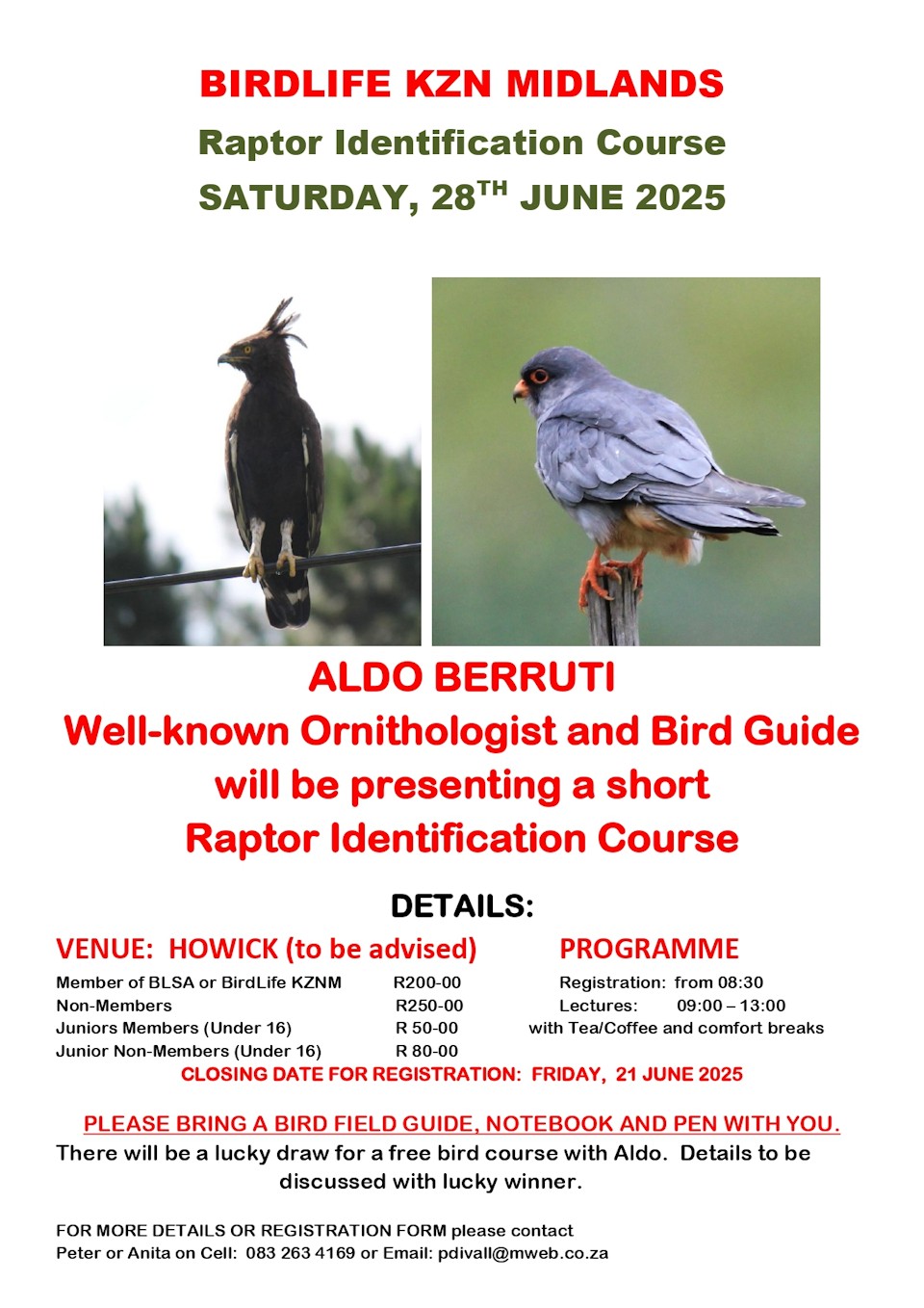 BIRDLIFE KZN MIDLANDS Raptor Identification Course - HowickVillage.co.za