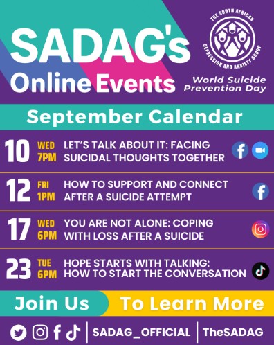 SADAG: A Conversation Can Save a Life This World Suicide Prevention Day ...